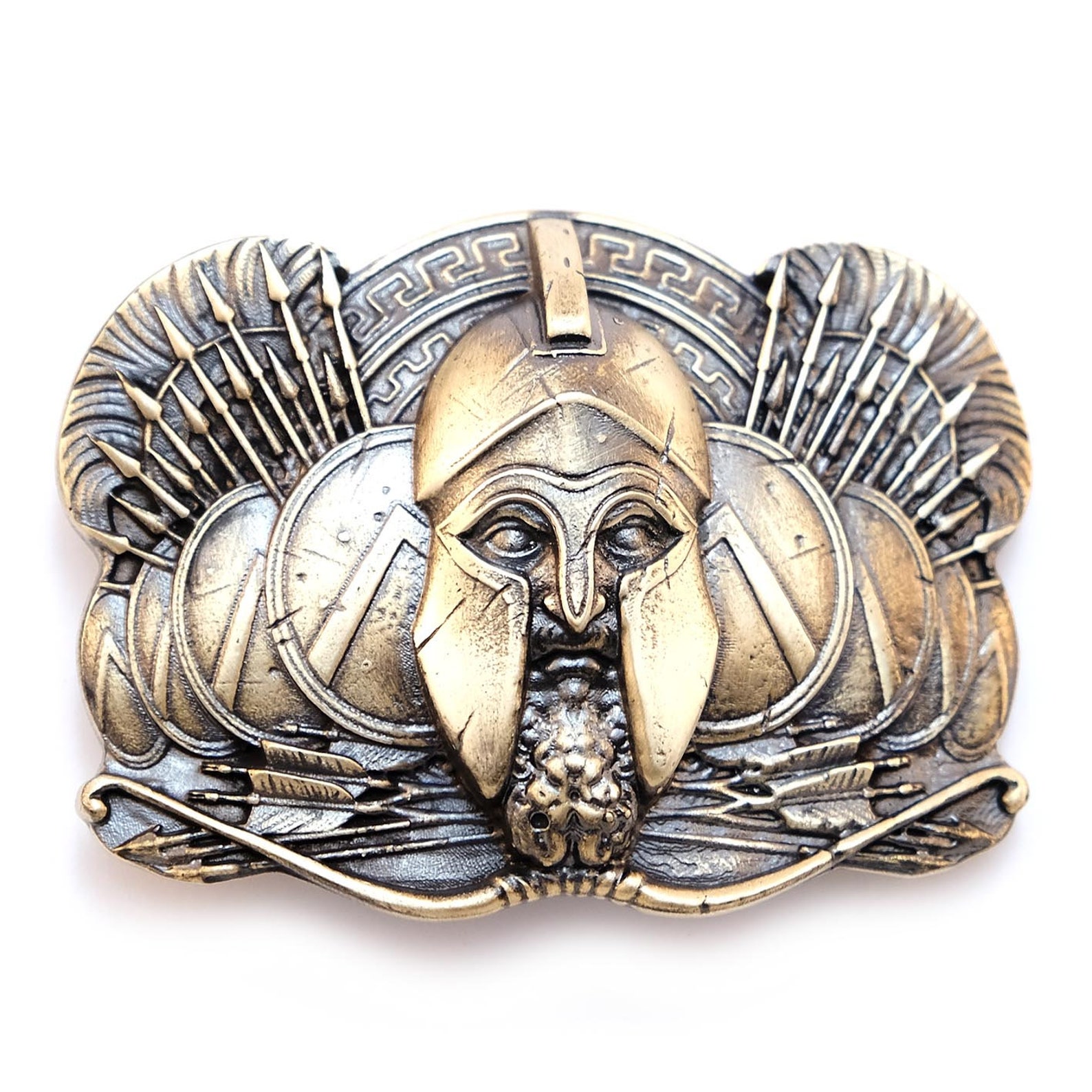 Leather Belt With Brass Buckle Spartan Ancient Greece Warrior - Etsy