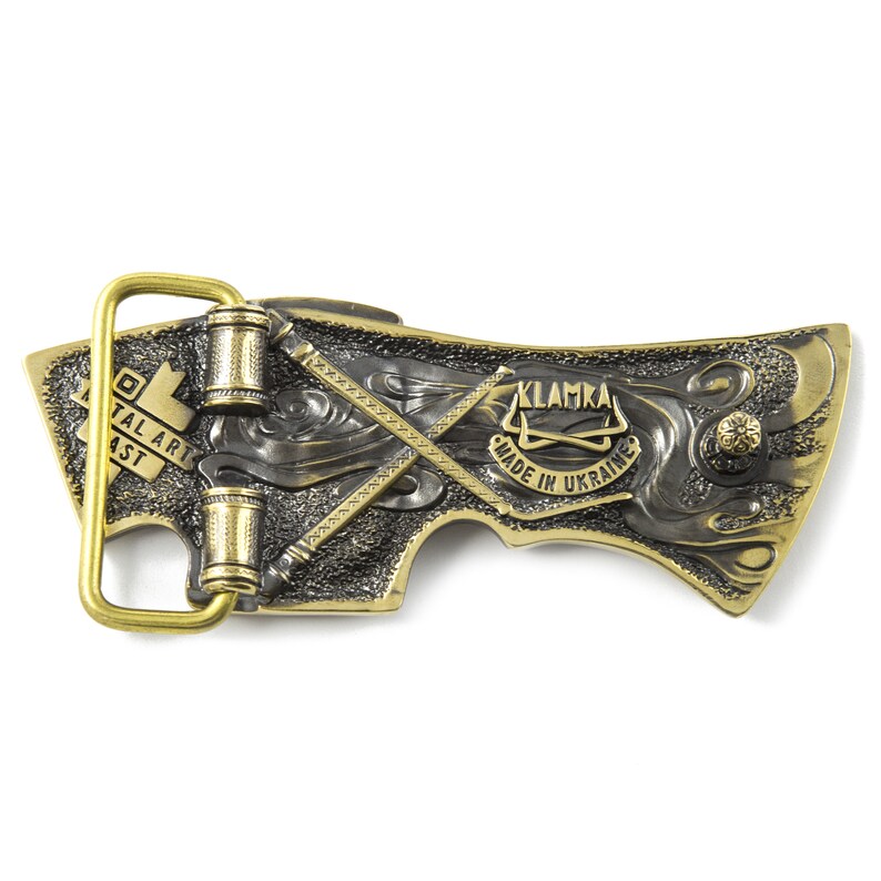 Ax Belt Buckle, Old Norse Medieval Runic Weapon Solid Brass Axe Buckle ...