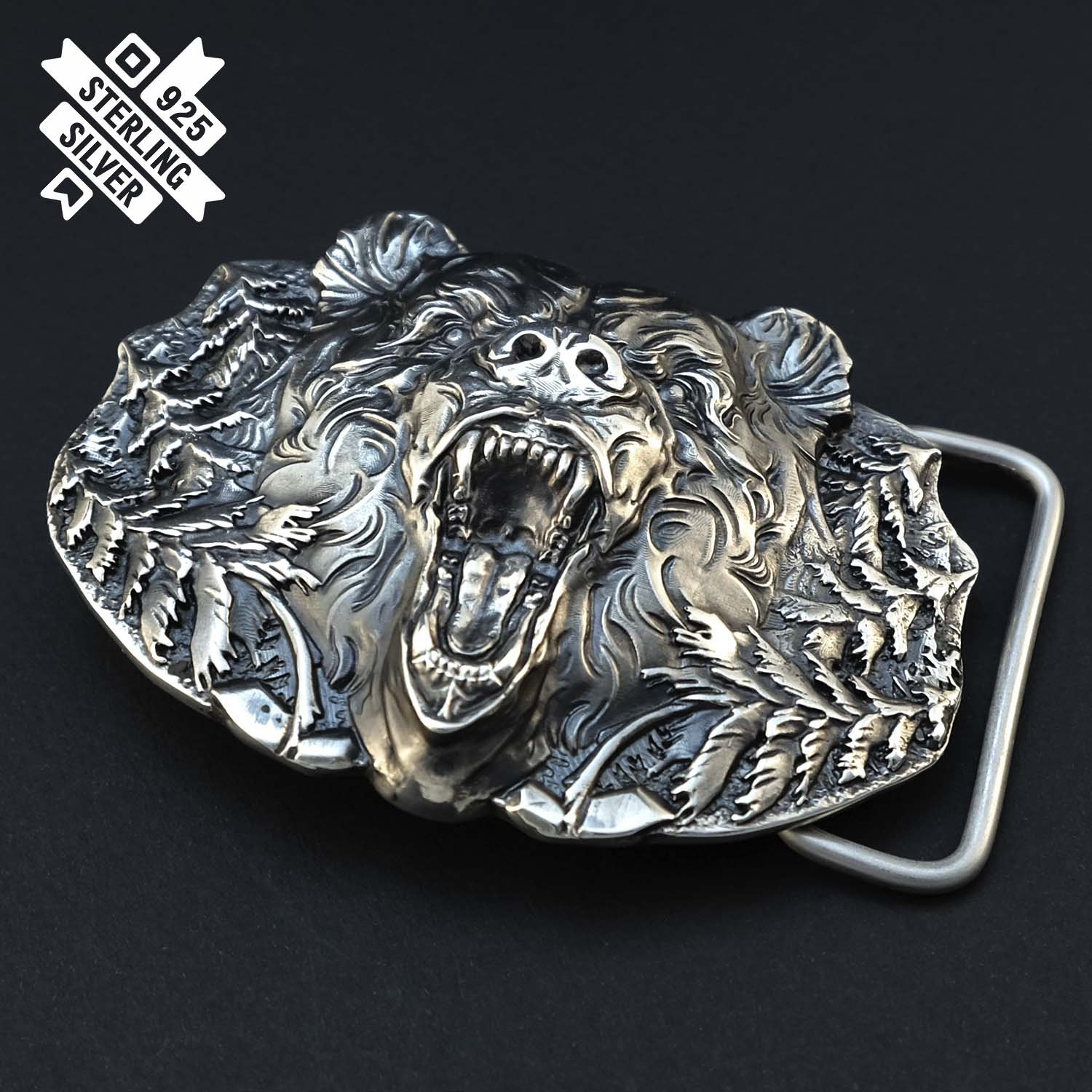 Grizzly Bear Belt Buckle Wild North American Brown Bear Solid | Etsy