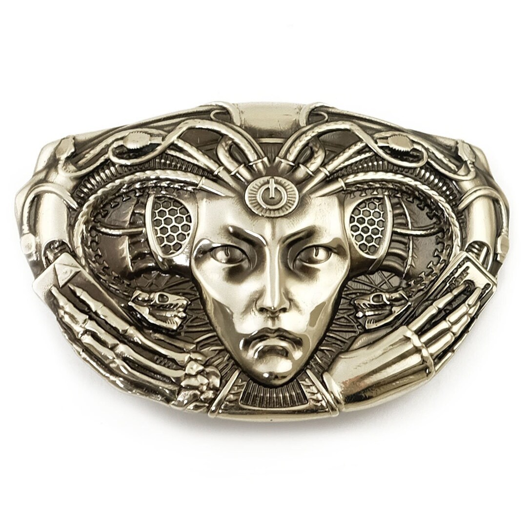 Medusa Gorgon German Silver Belt Buckle, Modern Mythological Creature ...