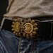Solid Brass Belt Buckle Double Sun, Handmade Pagan Decorative Solar ...