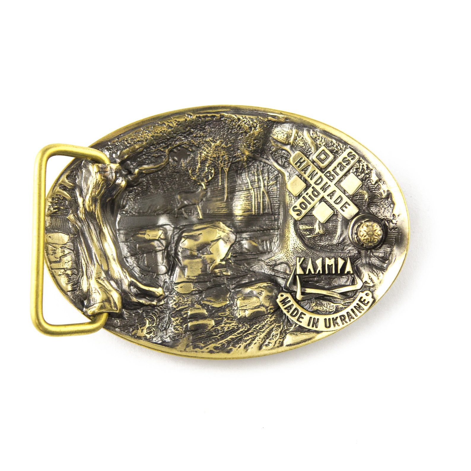 Deer Belt Buckle, Deer Hunting, Hunter Trophy Animal Deer Solid Brass ...