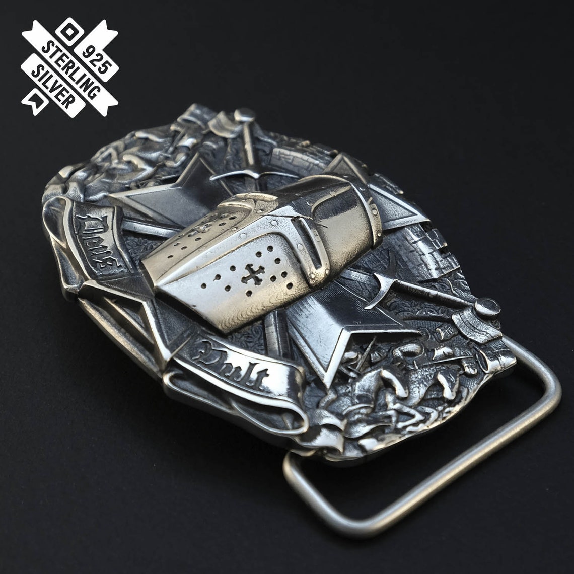 Templar Sterling Silver Belt Buckle Medieval Crusader Knight | Etsy