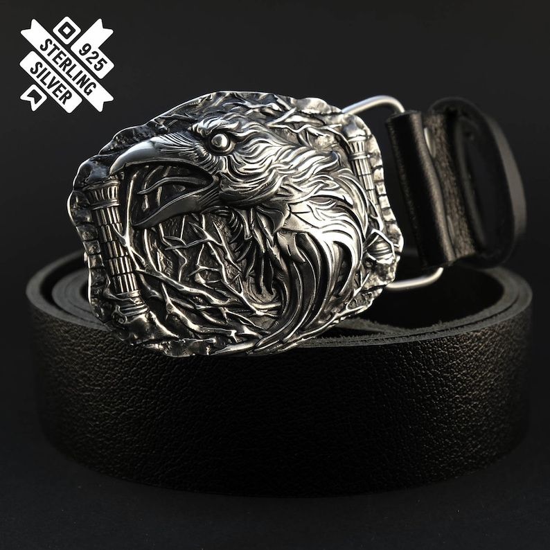 Raven Belt Buckle, Old Norse Scandinavian Odin's Huginn and Muninn ...