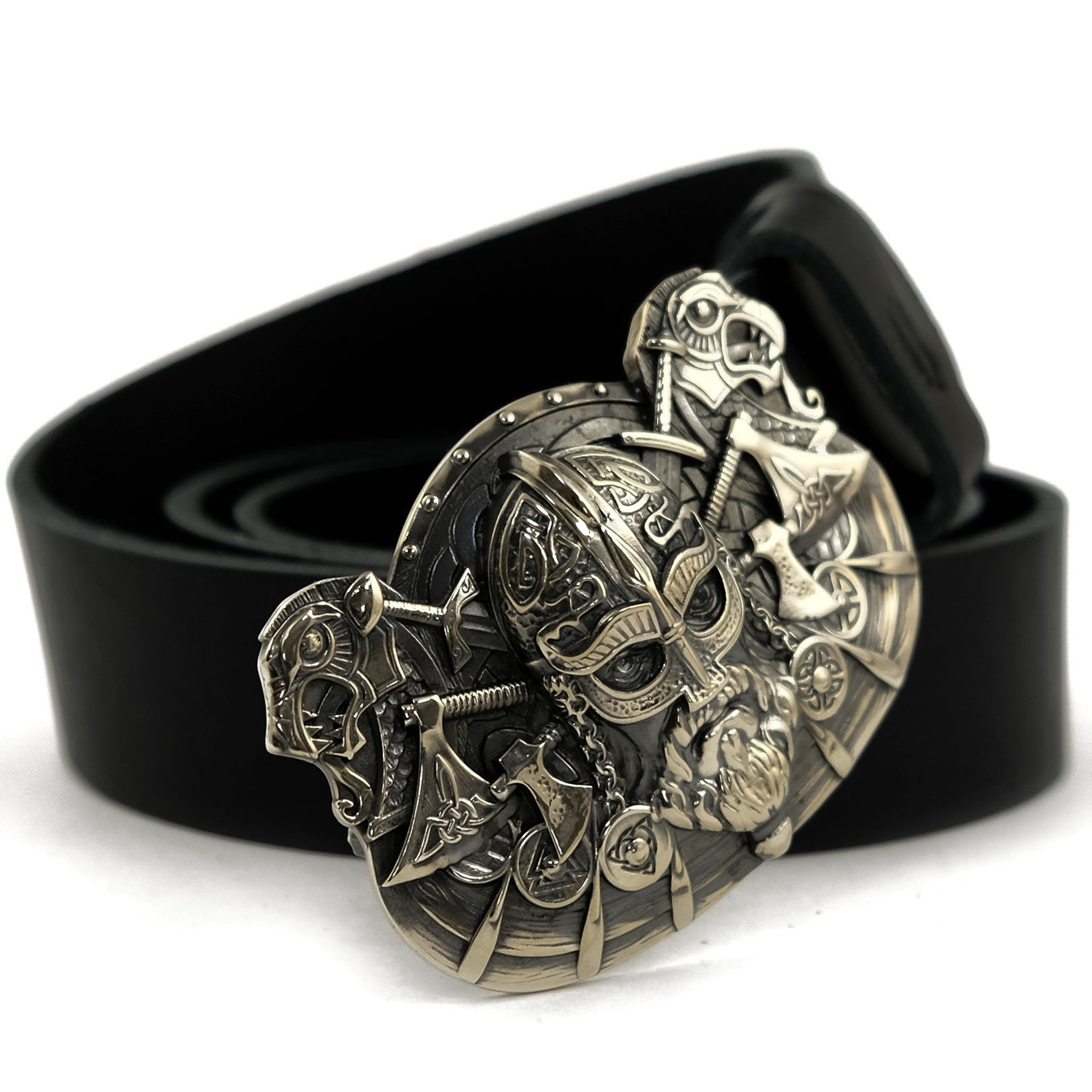 Leather belt with buckle Viking Old norse scandinavian viking | Etsy