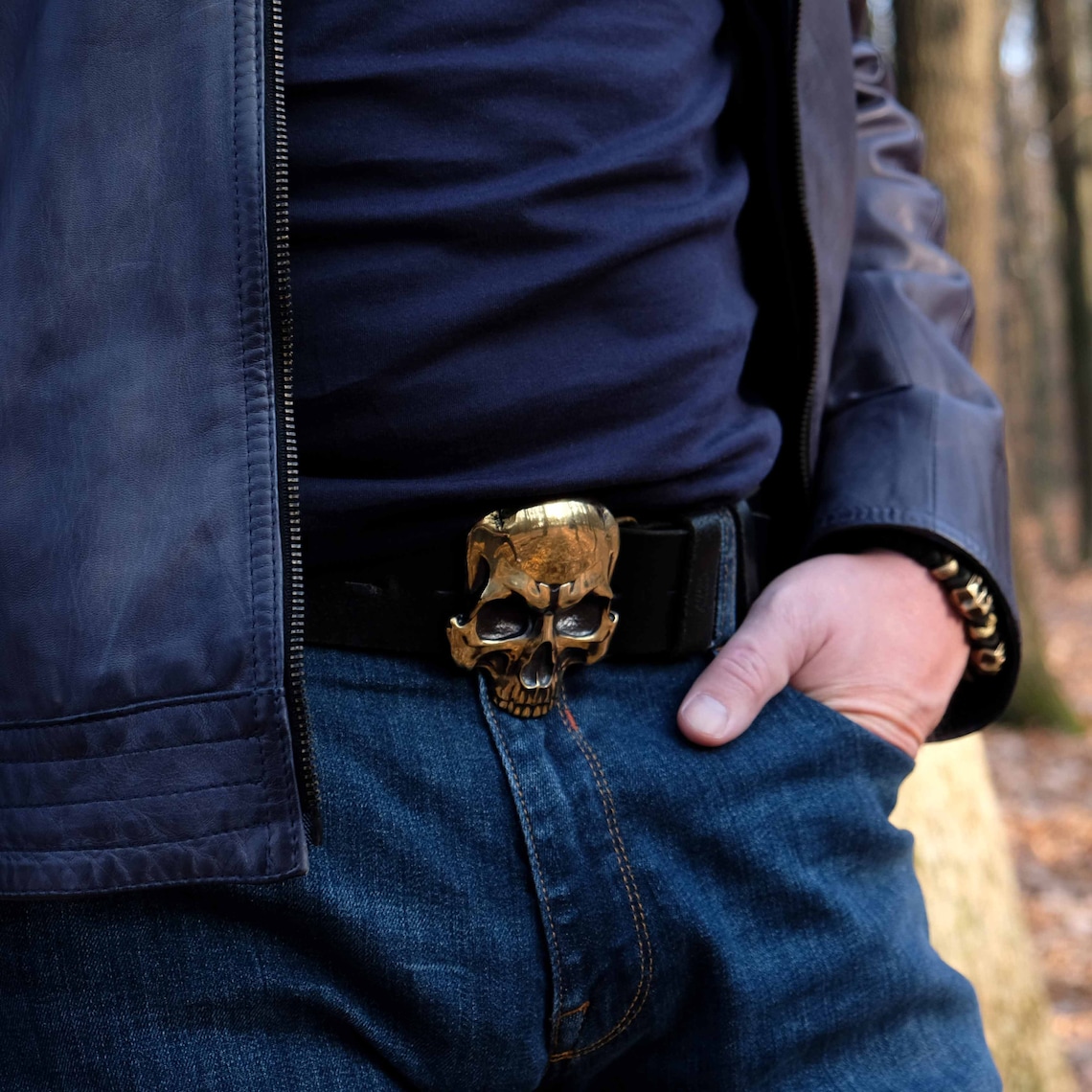Leather Belt With Solid Buckle SKULL Human Skull Belt Buckle - Etsy