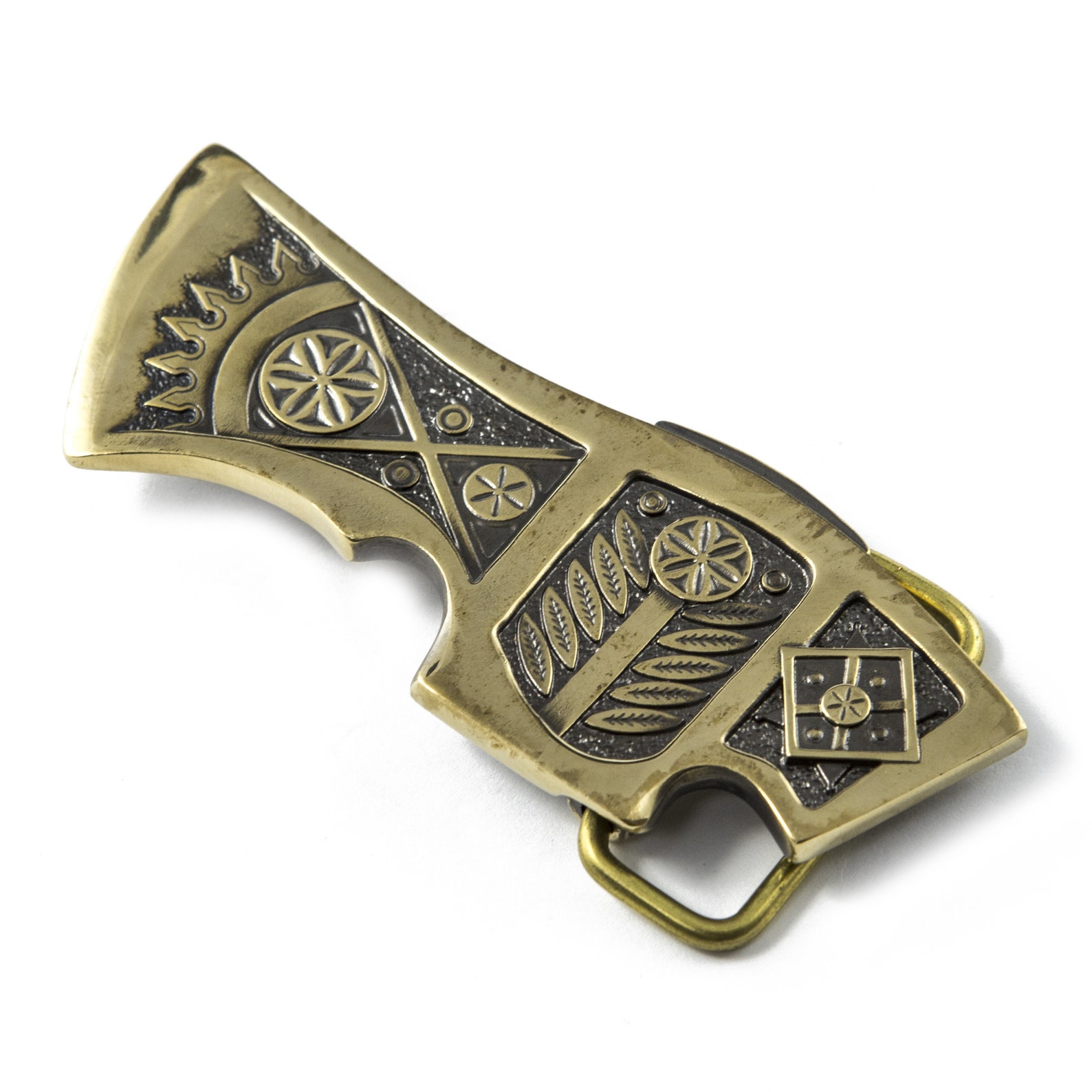 Ax Belt Buckle, Old Norse Medieval Runic Weapon Solid Brass Axe Buckle ...