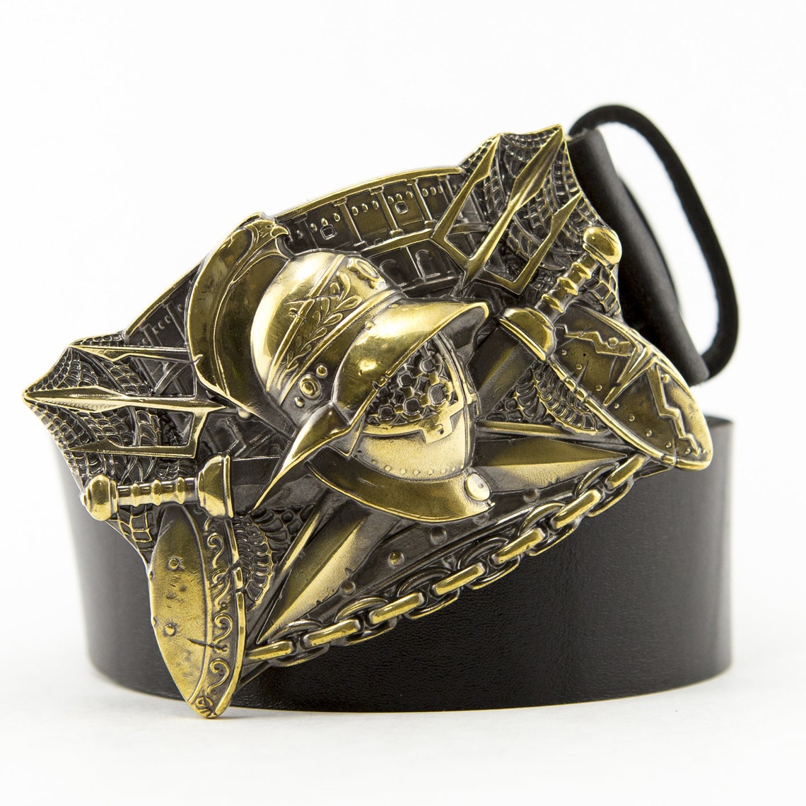 Leather Belt With Brass Buckle Gladiator, Ancient Rome Slave Warrior ...