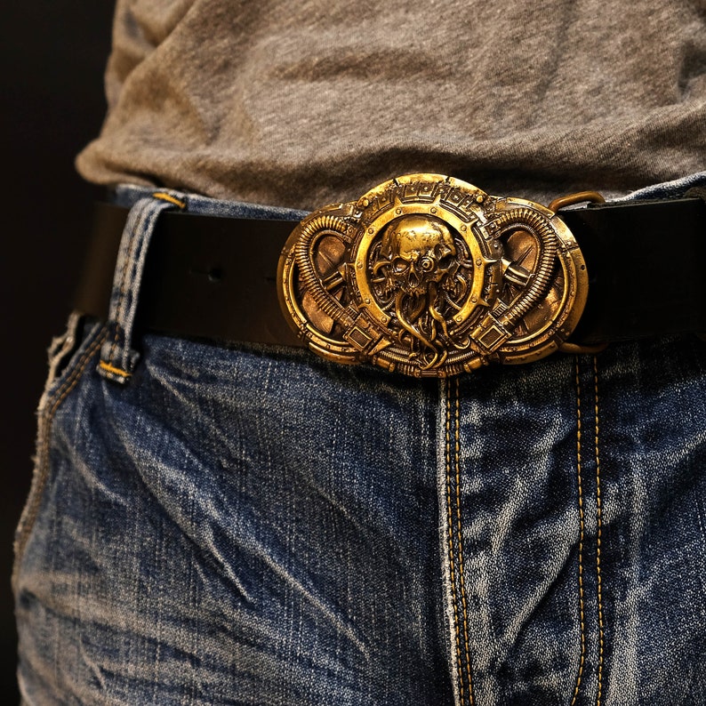 Belt Buckle Alien Steampunk Skull UFO Belt Buckle Davy Jones | Etsy