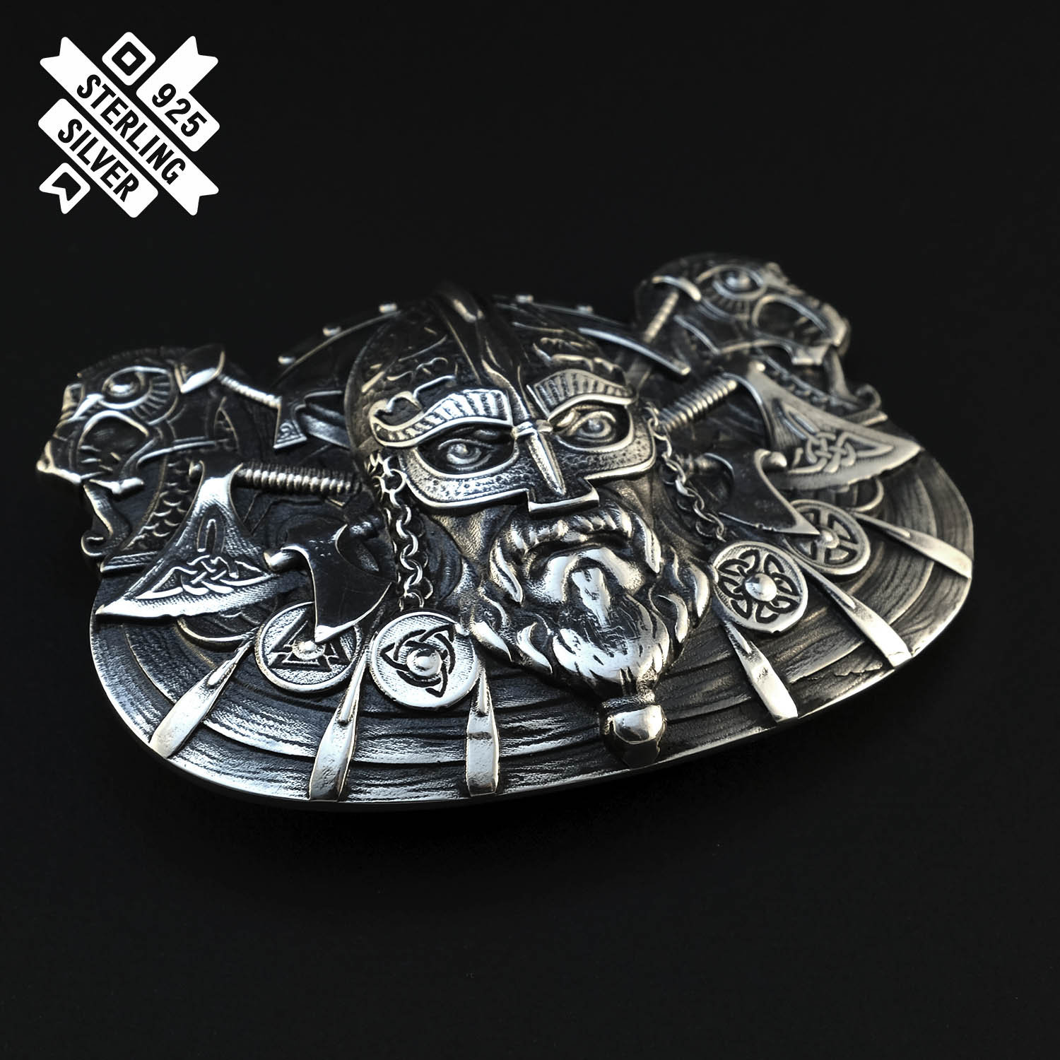 Viking Sterling Silver Belt Buckle, Old Norse Scandinavian Viking ...