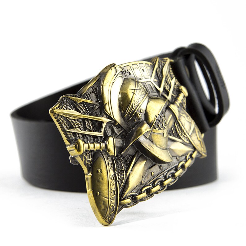 Leather Belt With Brass Buckle Gladiator, Ancient Rome Slave Warrior ...