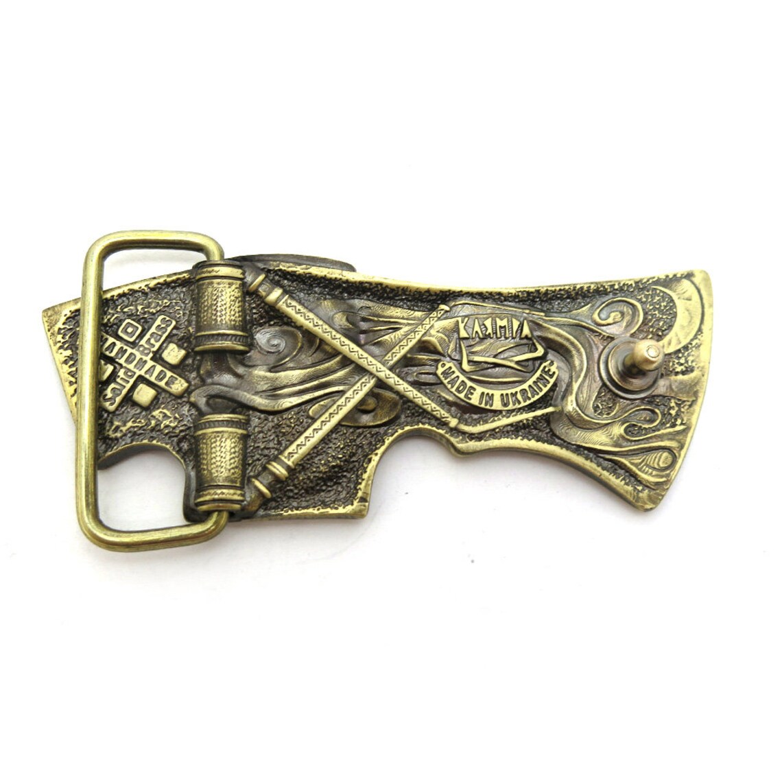 Leather belt with Ax belt buckle Ax belt buckle with strap | Etsy