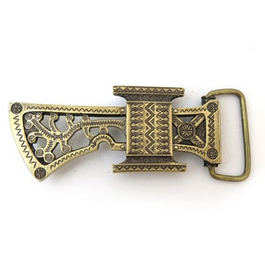 Runic Axe Belt Buckle, Medieval Military Weapon Ax Solid Brass Belt ...