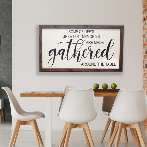 Gather Sign Dining Room Wood Sign Farmhouse Kitchen Wall | Etsy Canada