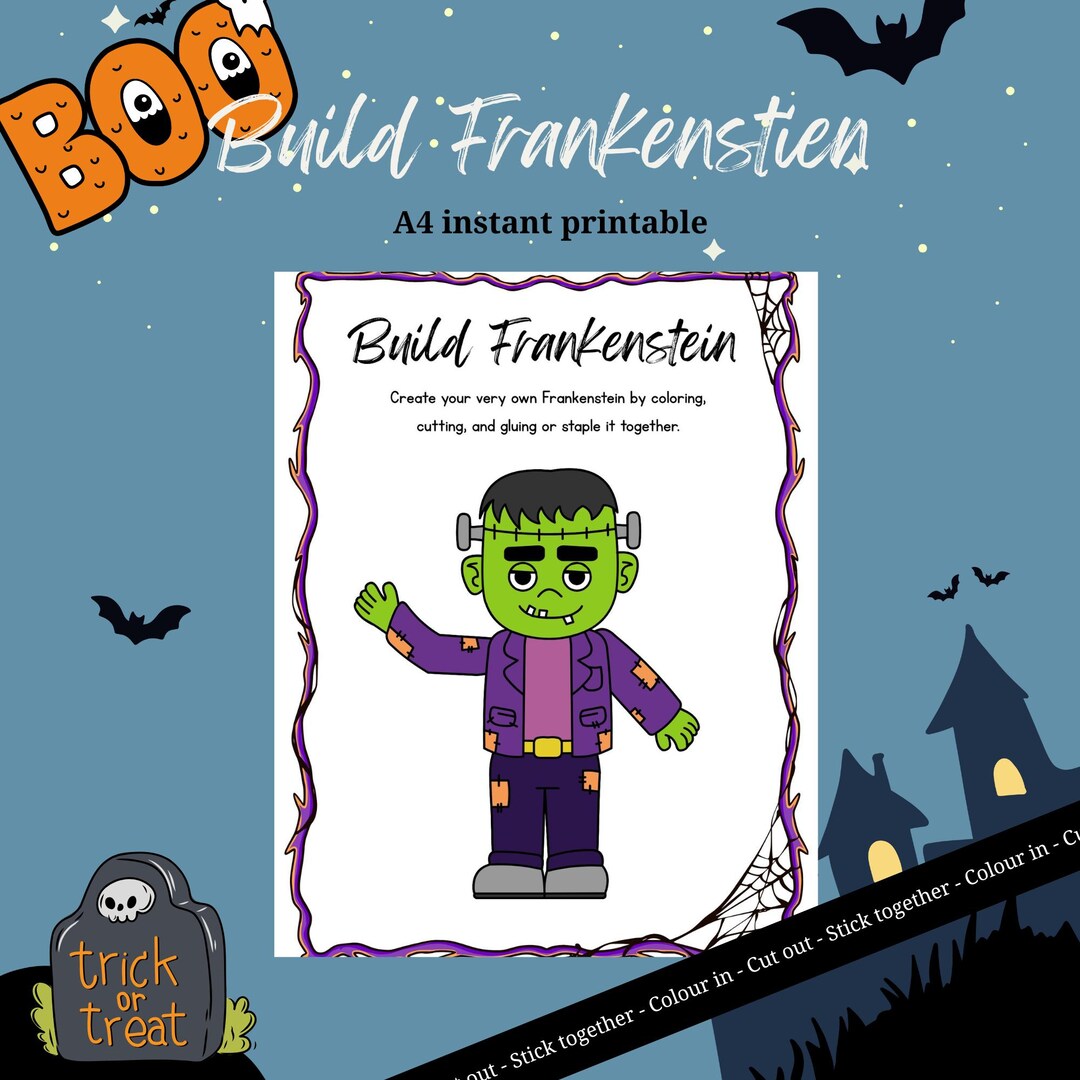 Halloween Craft Activity for Kids Printable Worksheet “build ...