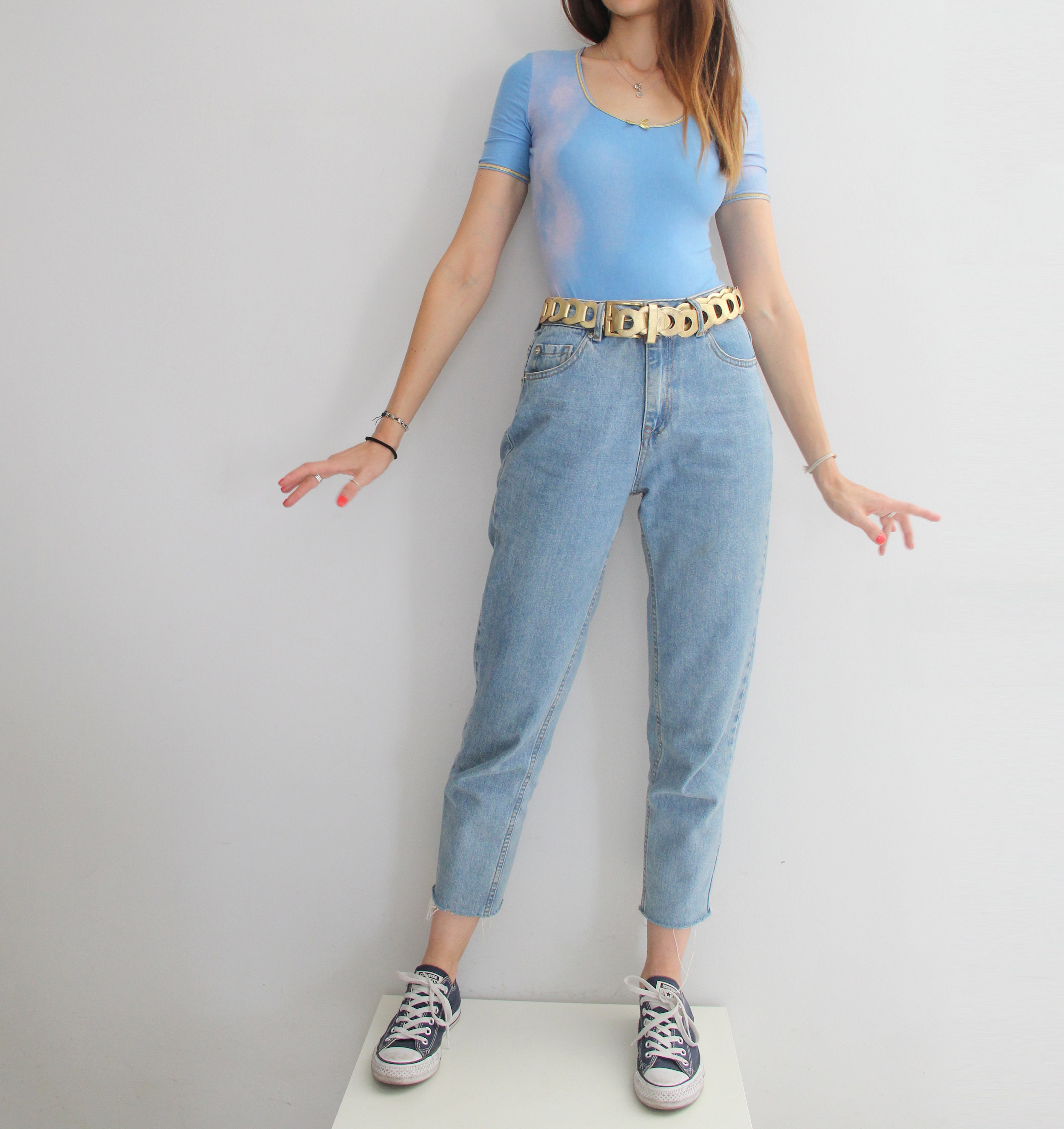 MOSCHINO Vintage 90s Light Blue Clouds Tie Dye Bodysuit | Etsy