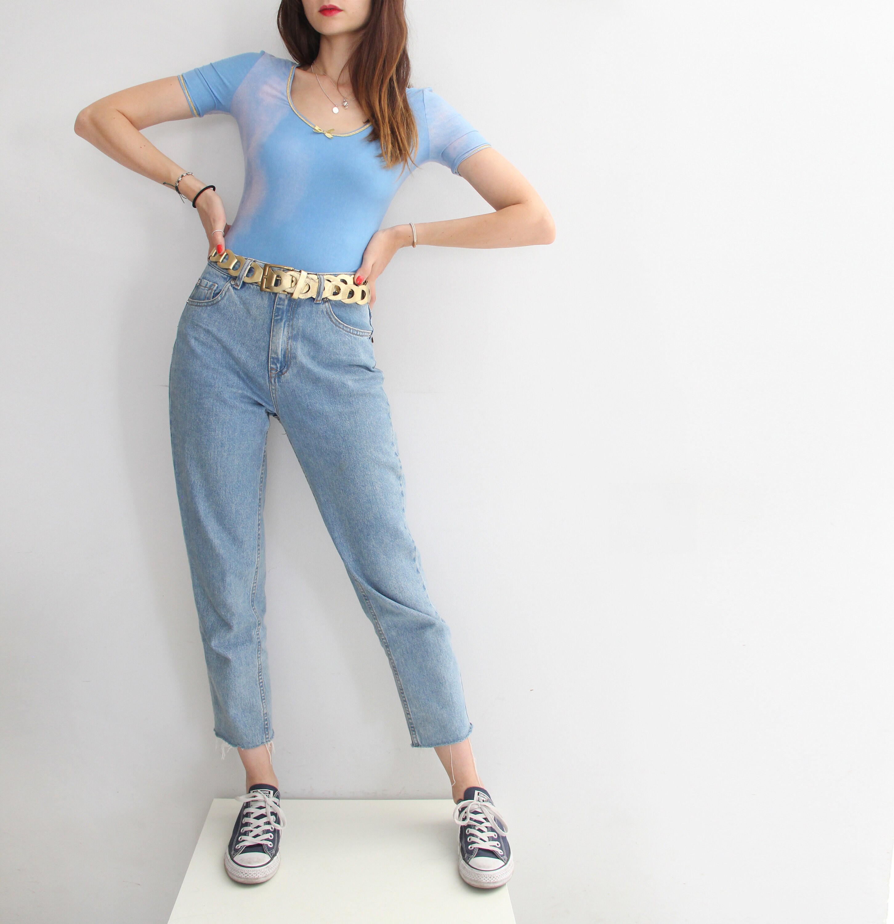 MOSCHINO Vintage 90s Light Blue Clouds Tie Dye Bodysuit - Etsy