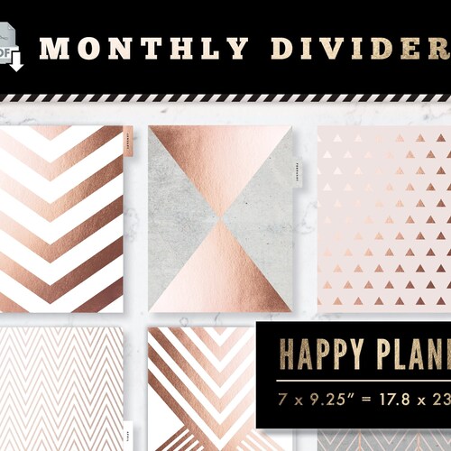 Printable Monthly Planner Dividers and Tabs for Happy Planner - Etsy