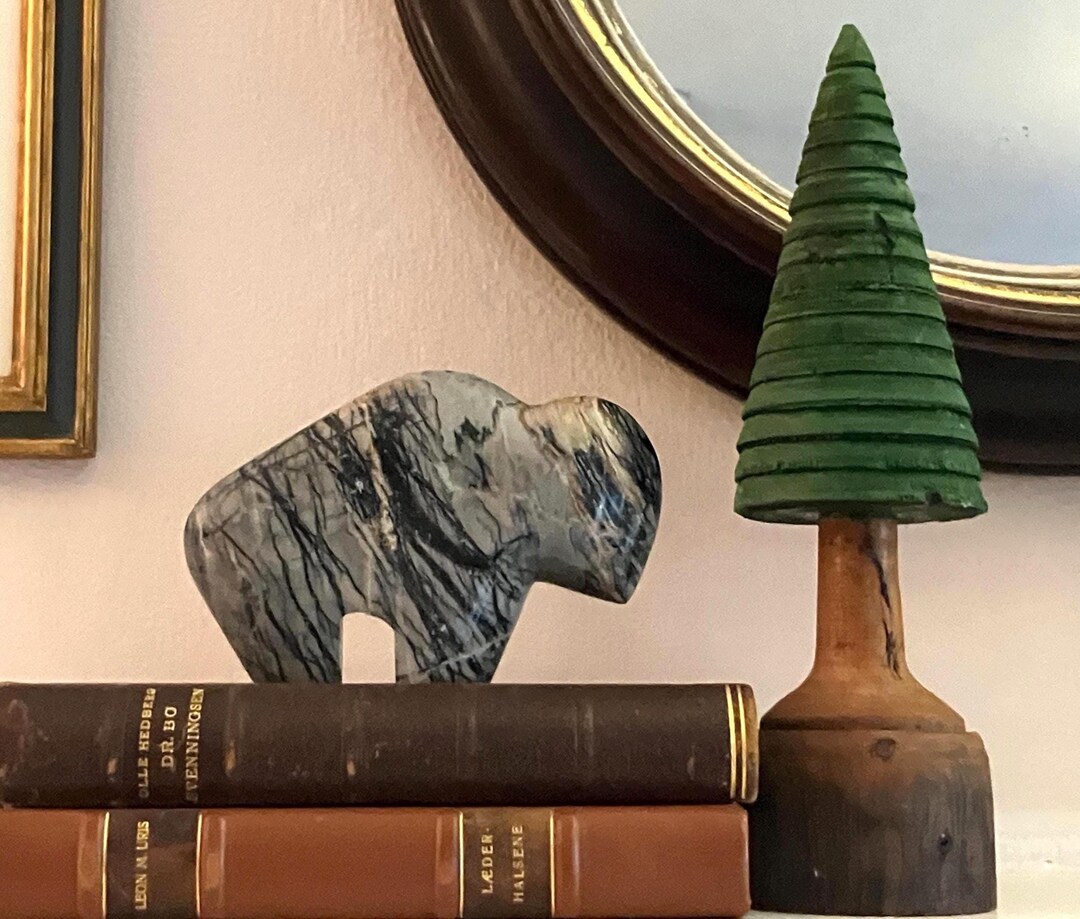 Vintage Picasso Stone 6.5" Bison Sculpture - Etsy