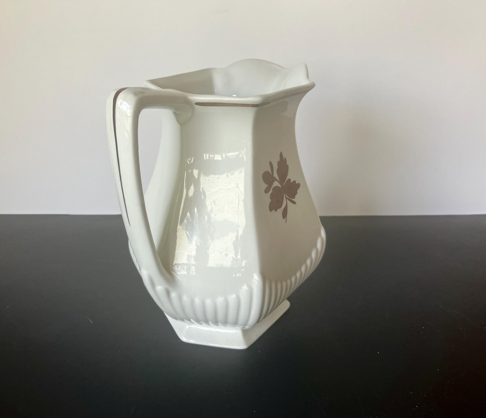 Vintage Wm Adams Ironstone Pitcher: Copper Luster Tea Leaf Vase - Etsy