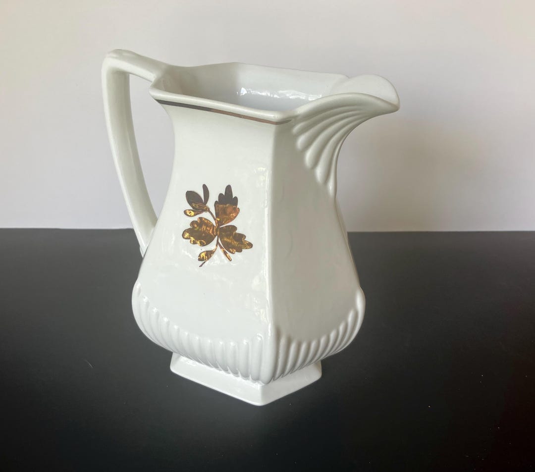 Vintage Wm Adams Ironstone Pitcher: Copper Luster Tea Leaf Vase - Etsy