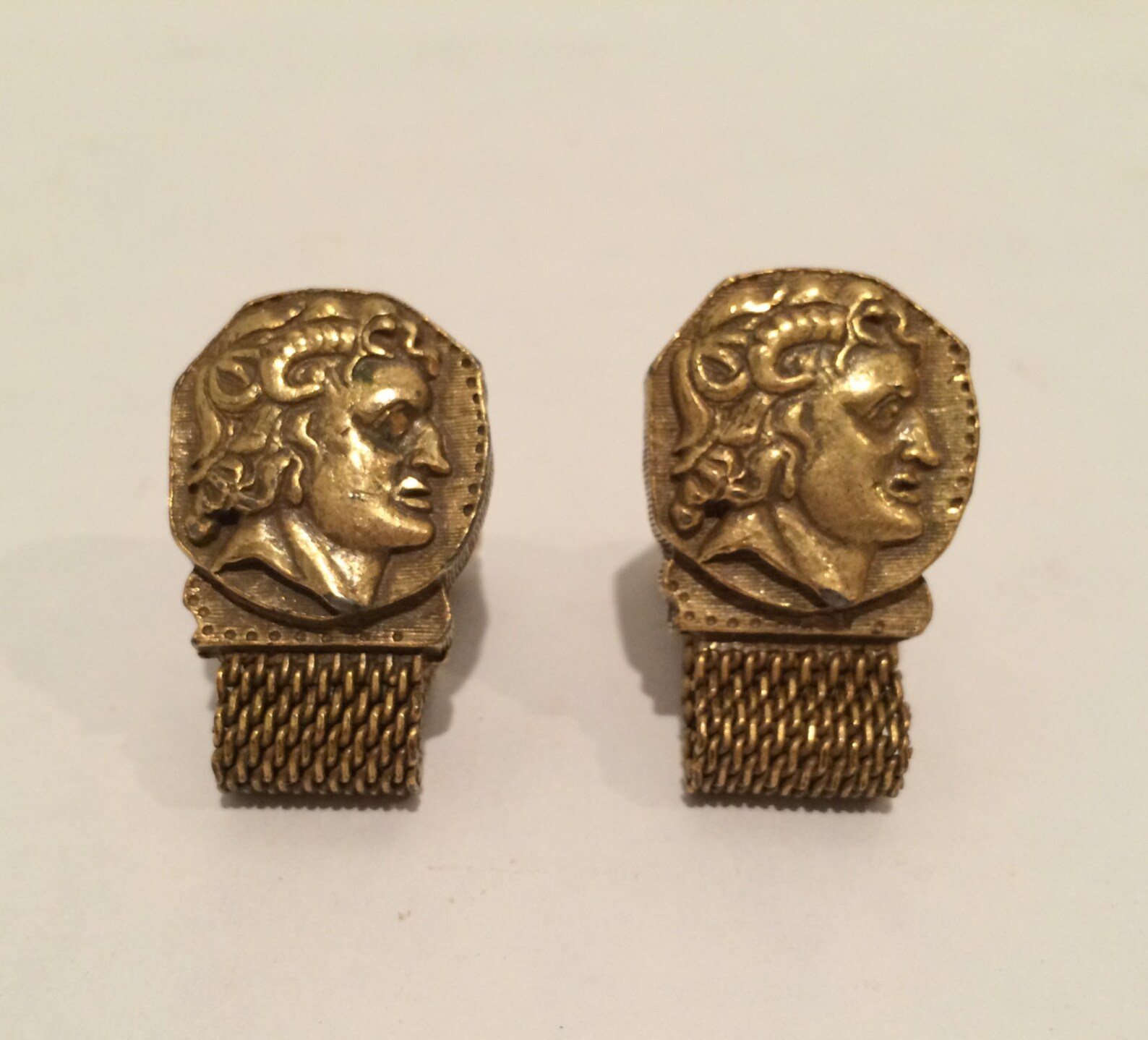 Swank Wrap Around Cufflinks, Gold, Roman Head Cufflinks, Coin Cufflinks ...
