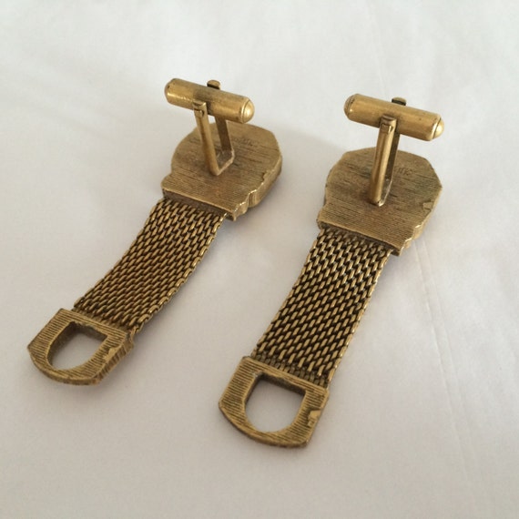 Swank wrap around Cufflinks, Gold, Roman head cufflin… - Gem