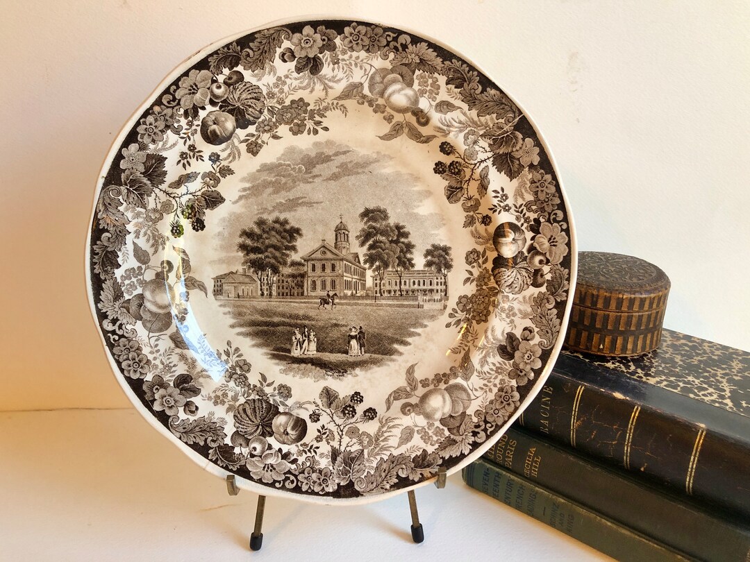 Antique Enoch Wood and Sons Harvard College 10 1/4 Plate, Celtic China ...