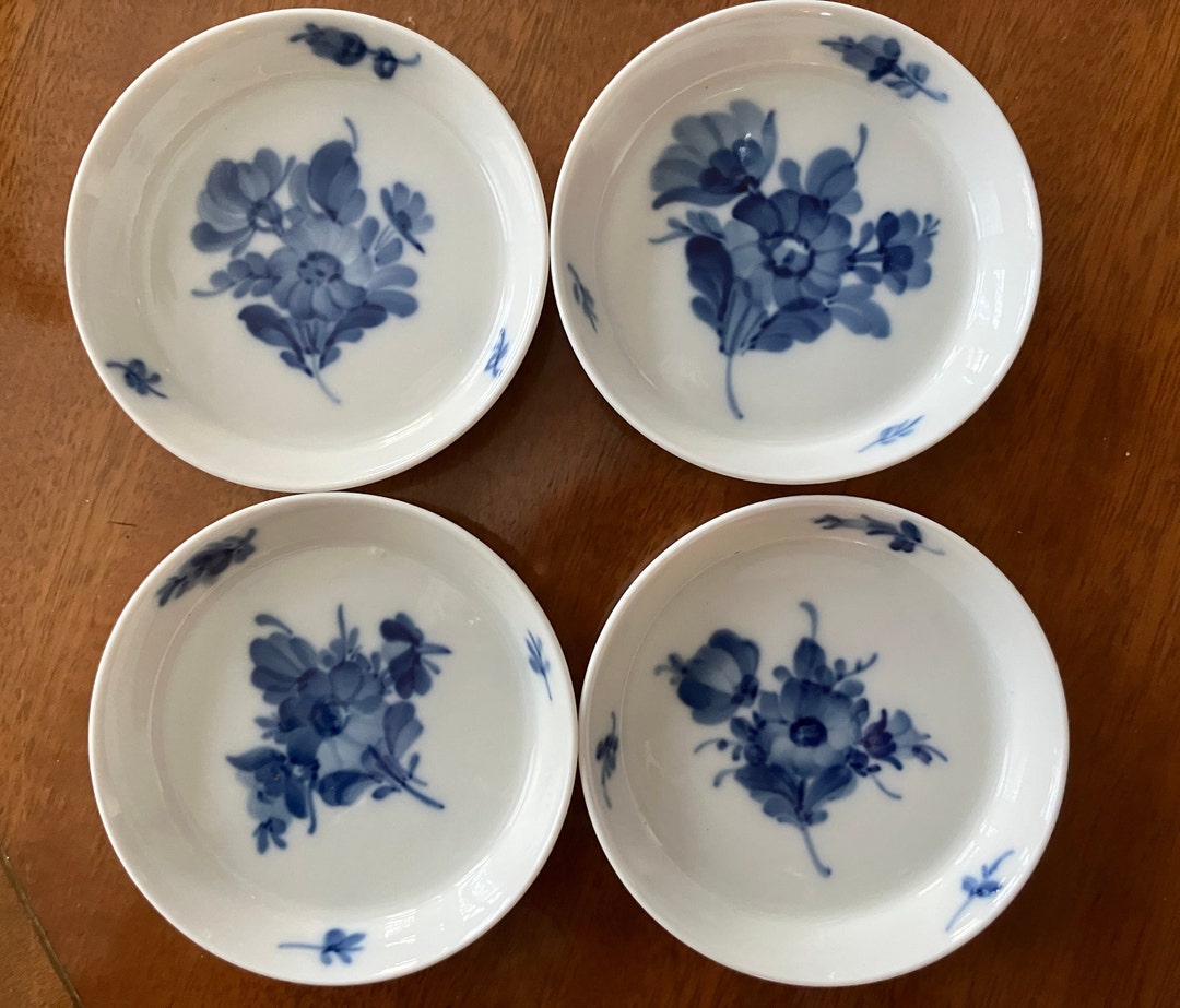 Vintage Set of 4 Royal Copenhagen Blue Flower Angular Porcelain ...