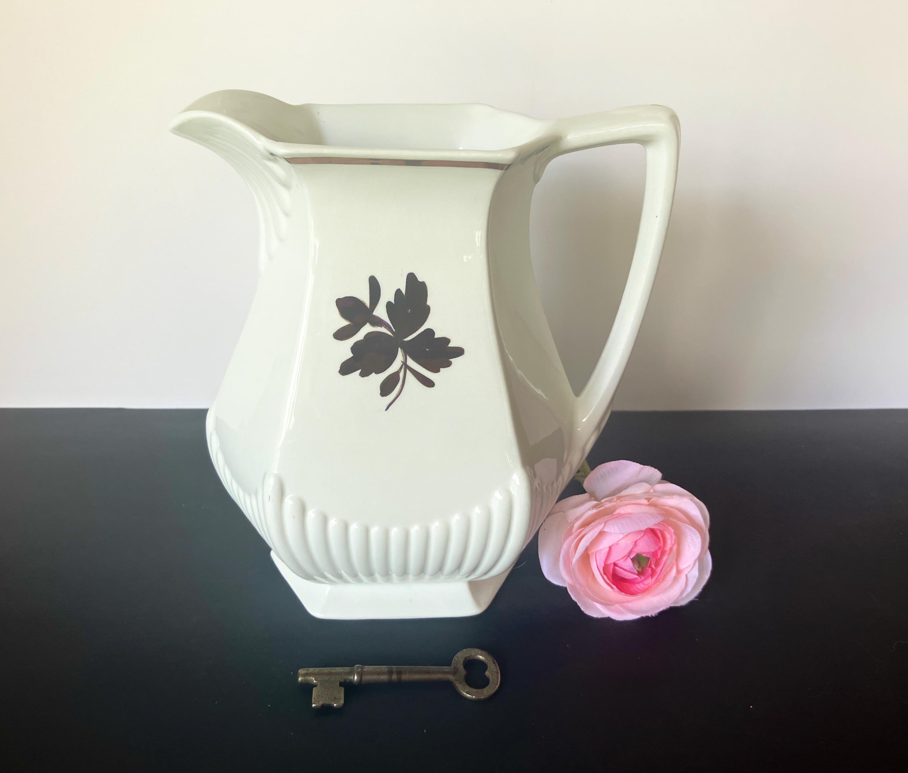 Vintage Wm Adams Ironstone Pitcher: Copper Luster Tea Leaf Vase - Etsy
