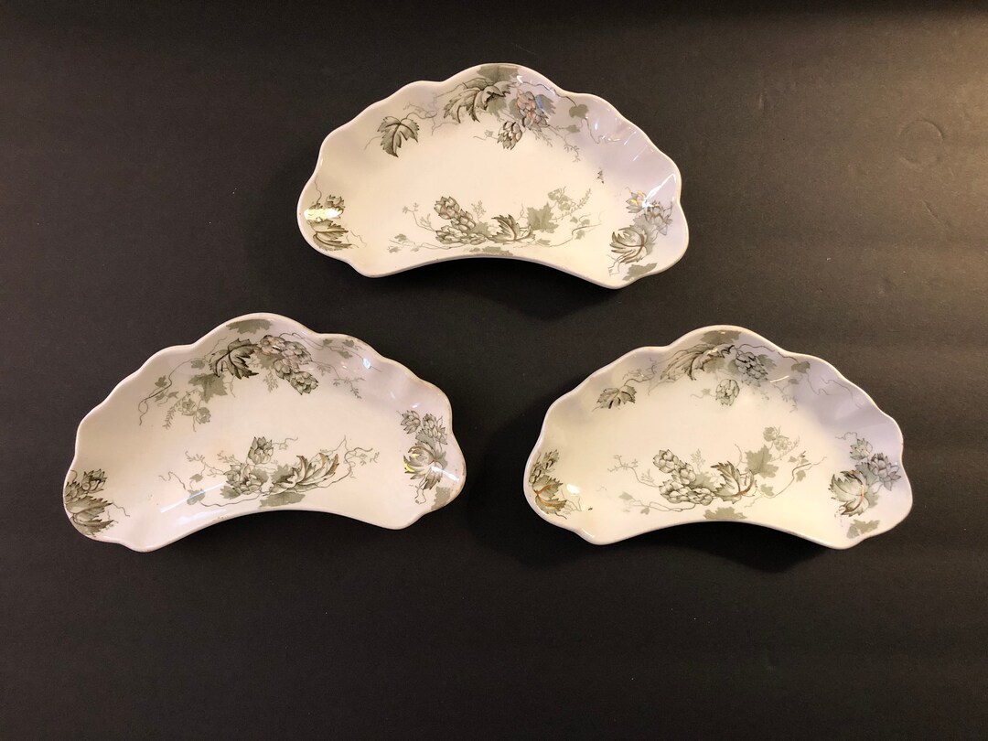 3 Antique Dresden Hopfen Pattern Bone Dishes by Alfred Meakin - Etsy