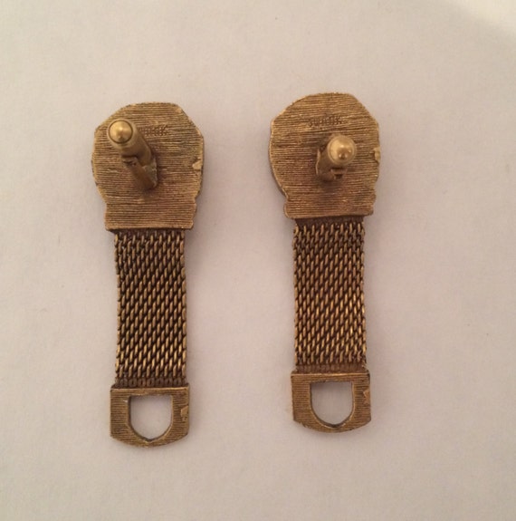 Swank wrap around Cufflinks, Gold, Roman head cufflin… - Gem