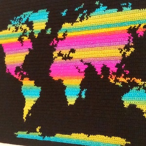 CROCHET PATTERN Tapestry World Map / Geography Wall Hanging Crochet ...