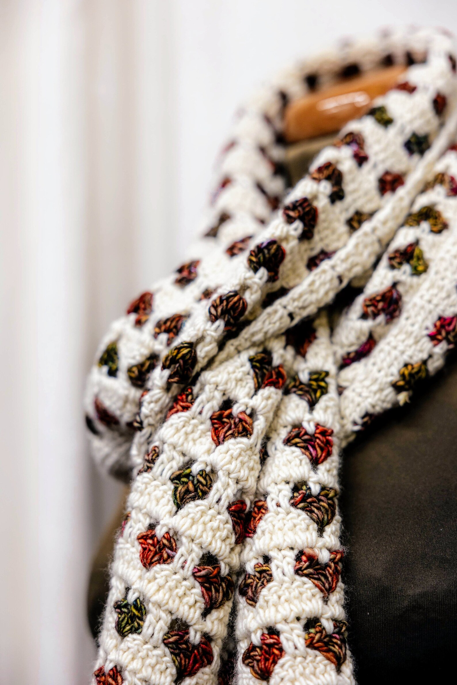 Crochet Pattern Scarf With Hearts. Easy Beginner Tutorial. Extra Long ...