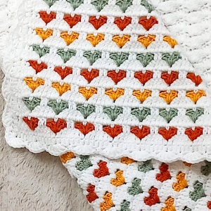 Crochet Baby Heart Blanket Pattern. Valentines Gift Rainbow Heart ...