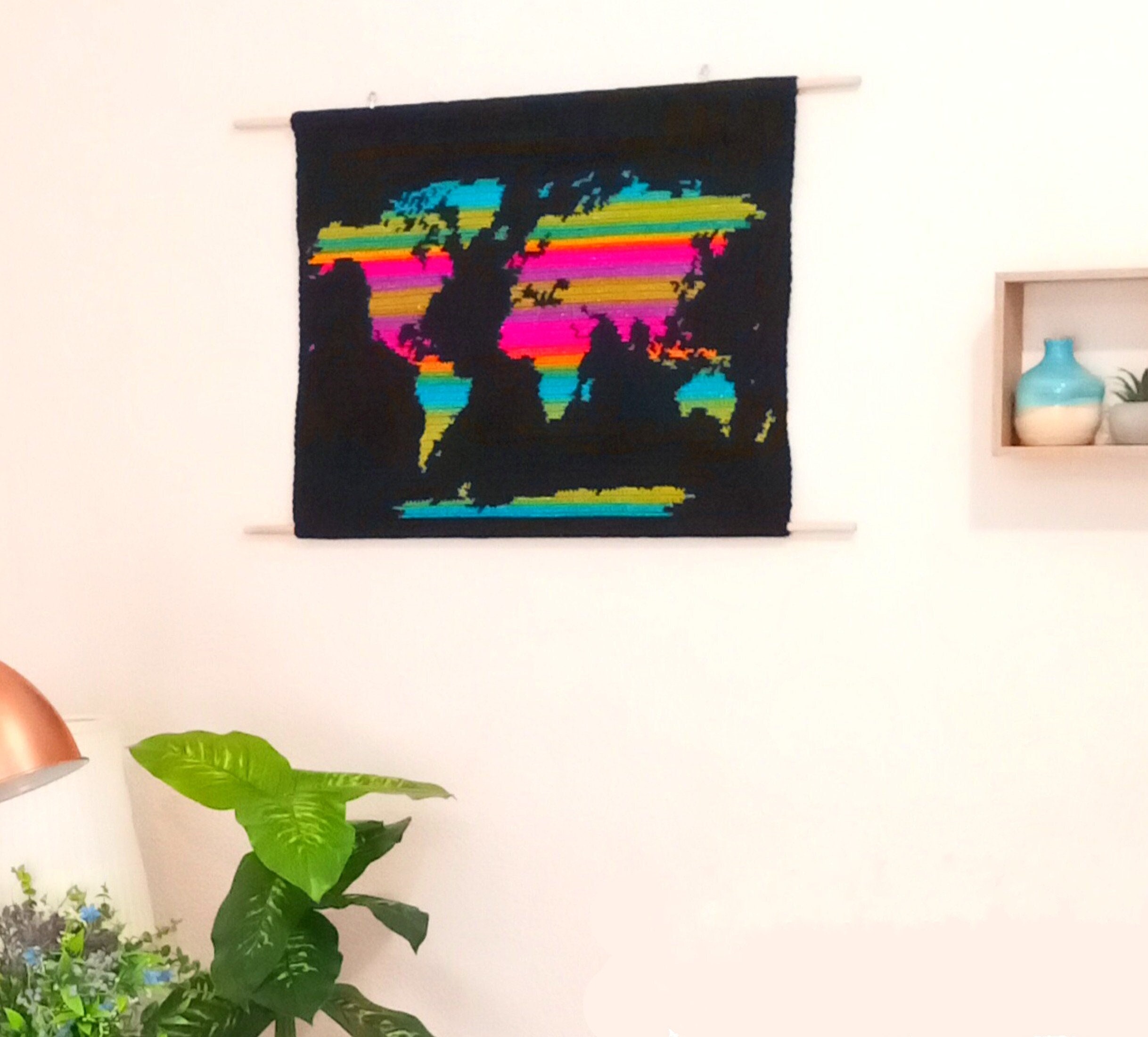Crochet World Map Pattern. Geography Tapestry Wall Hanging. Nerd Geek ...