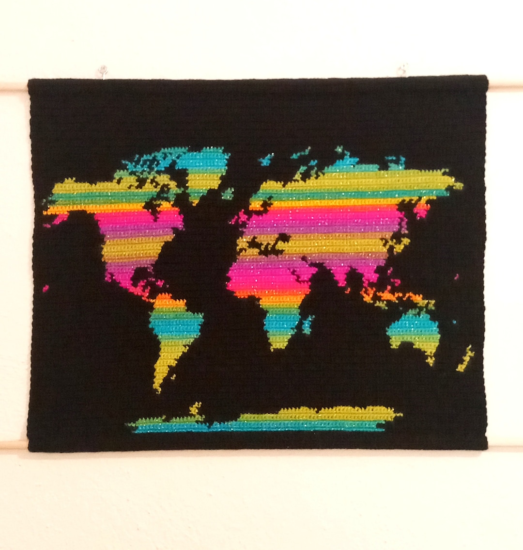 CROCHET PATTERN Tapestry World Map / Geography Wall Hanging Crochet ...