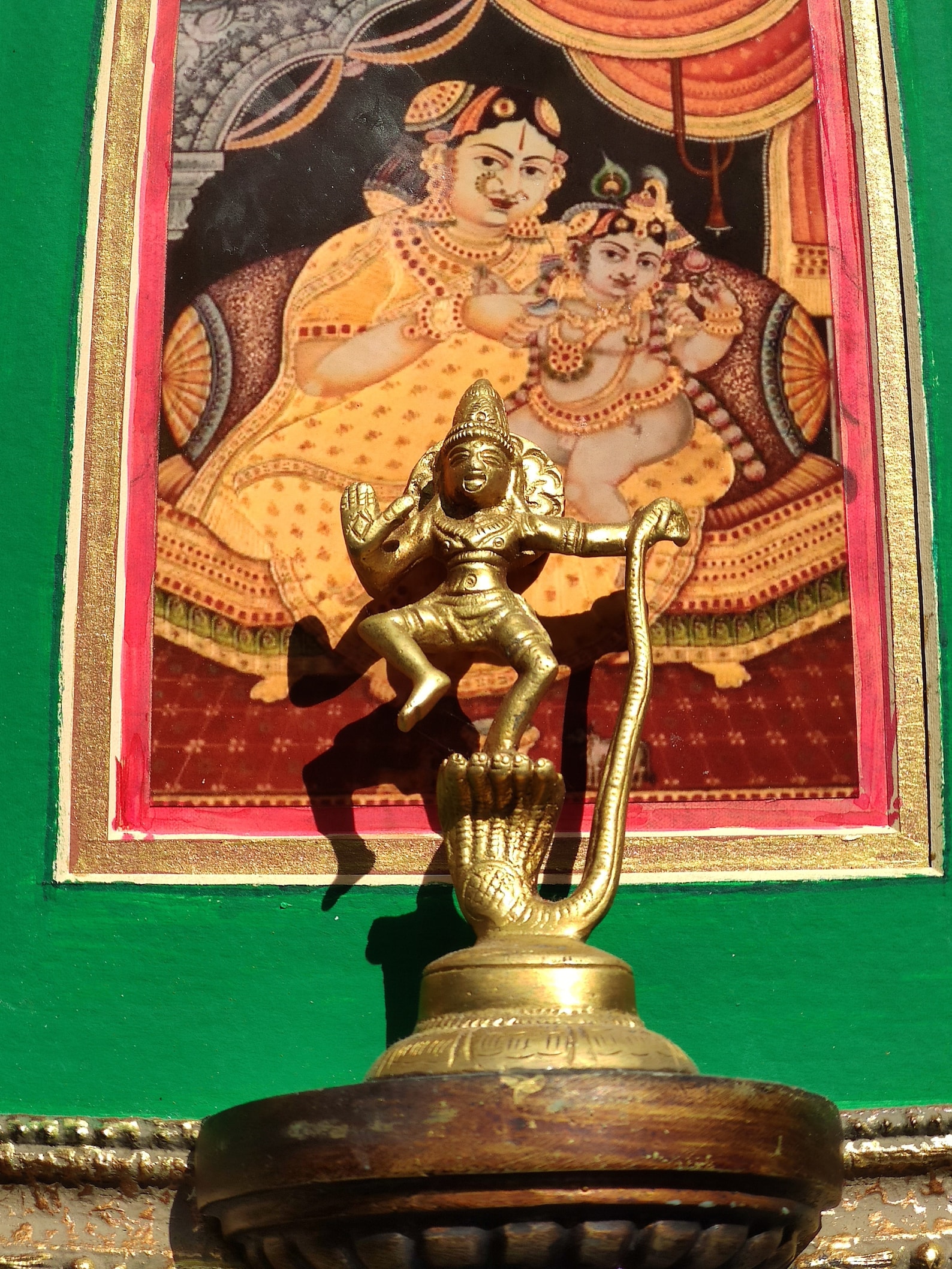 Yashoda Krishna Photo Frame With Kalinga Mardhana Brass Idol - Etsy