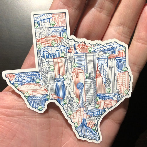 Dallas Texas Skyline Vinyl Sticker | Etsy
