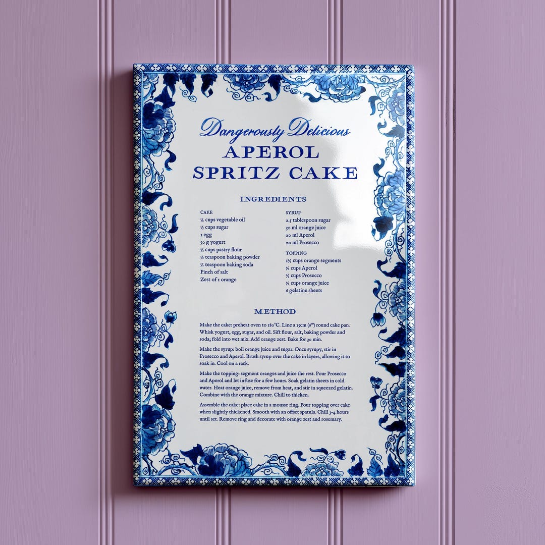 Personalized Recipe Ceramic Tile: Custom Kitchen Decor - Etsy