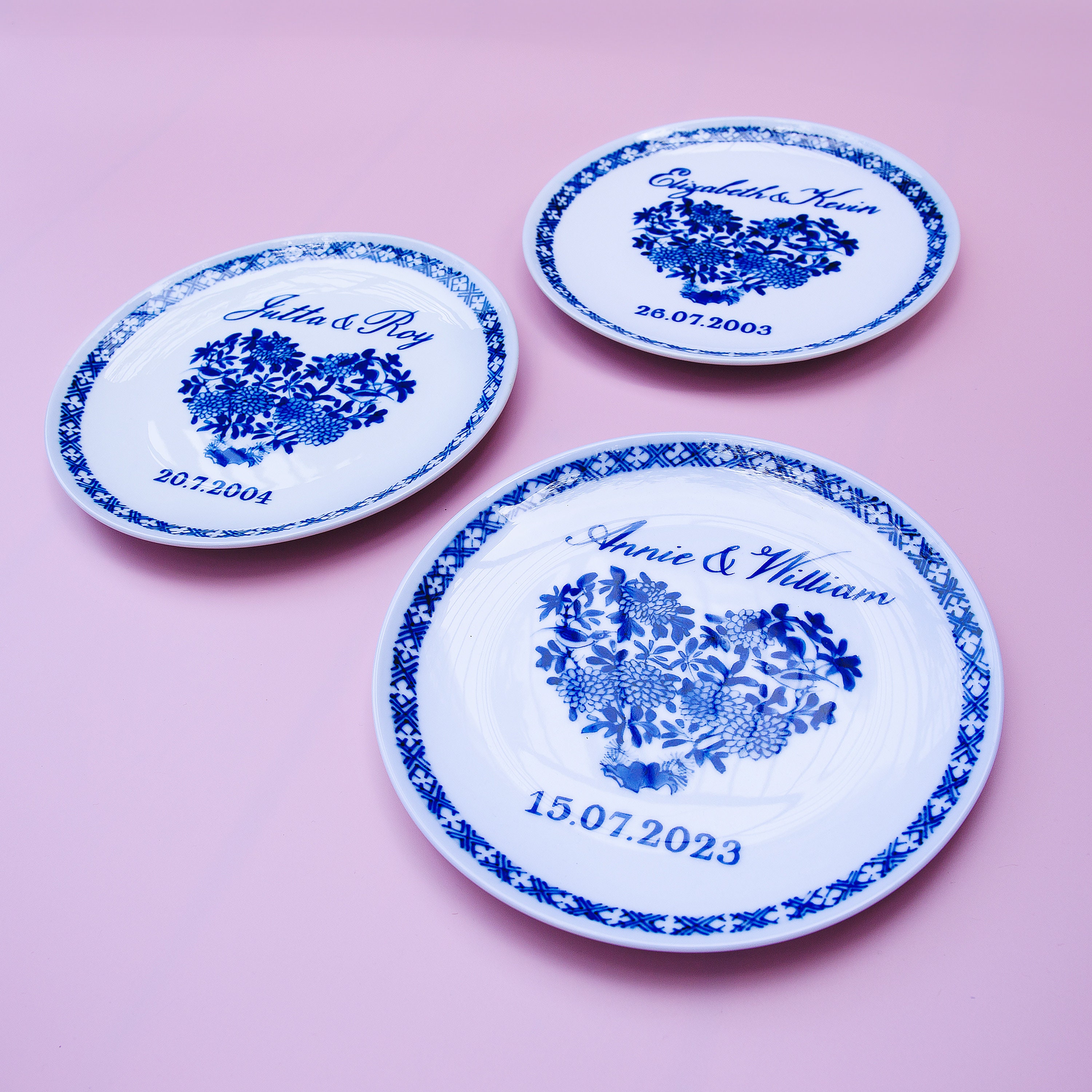 Blue and White Personalised Wedding Plate GIFT PACKAGED - Etsy
