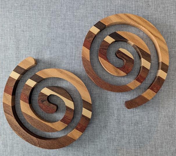 Spiral Wooden Trivet or Two | Handcrafted Modular Kitchen Trivet - Etsy