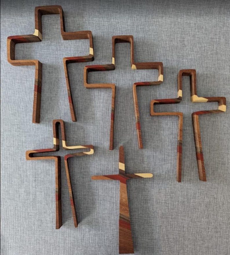 Interlocking Wooden Cross Decor | Collapsible Handcrafted Wood ...