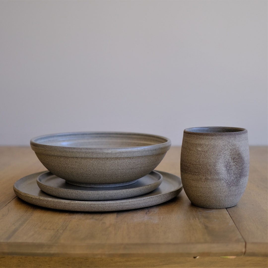 Modern Stoneware, 4 Piece Dinner Set, MADE TO ORDER, Beautiful Handmade ...