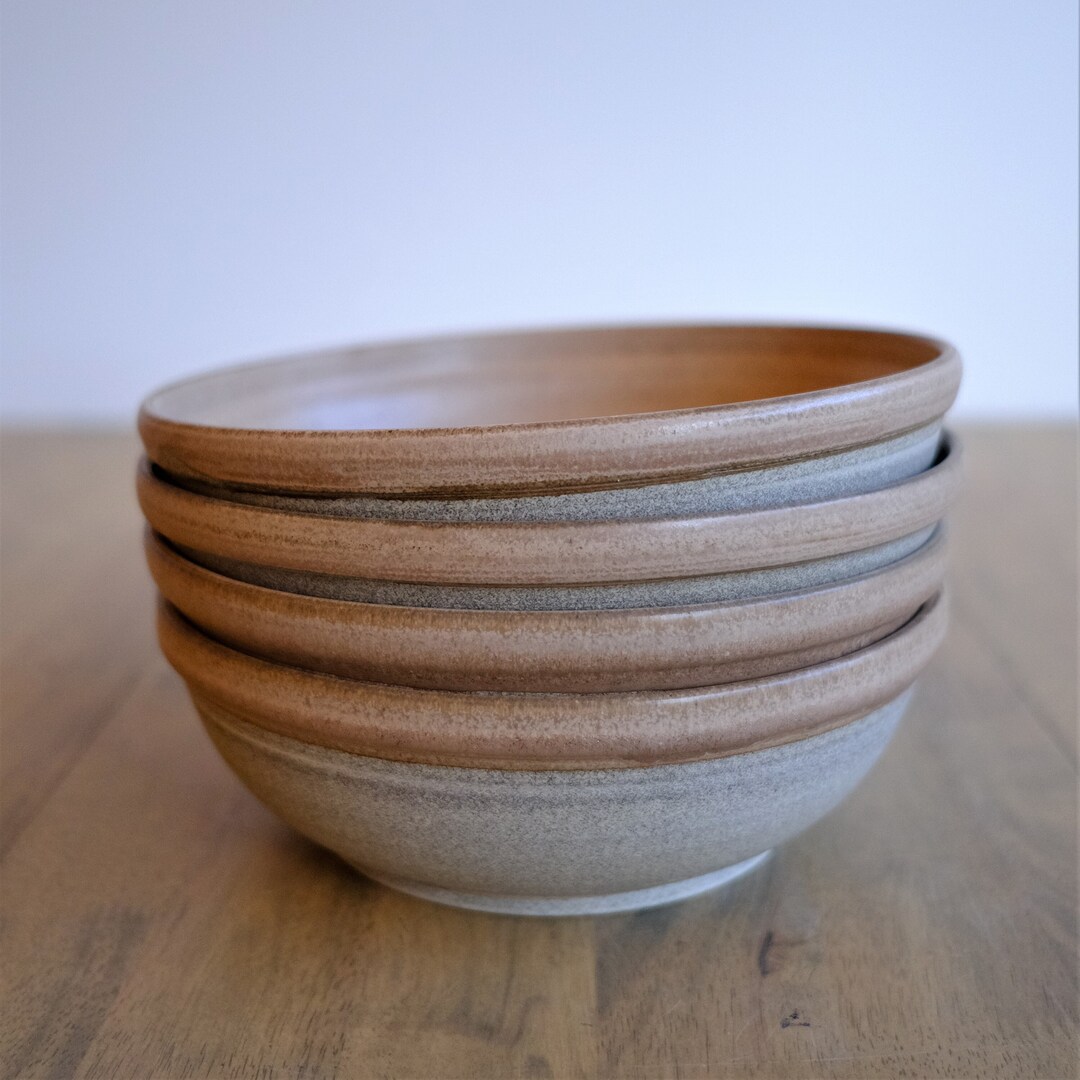 Shallow Ceramic Bowl, Set of 4 Bowls - Etsy