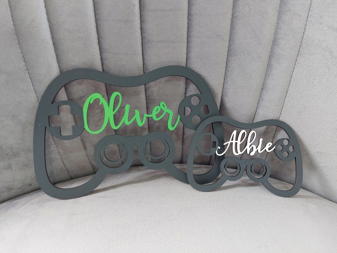 Wooden Personalised Games Controller 20 Cm, Gaming Sign, Gamer ...