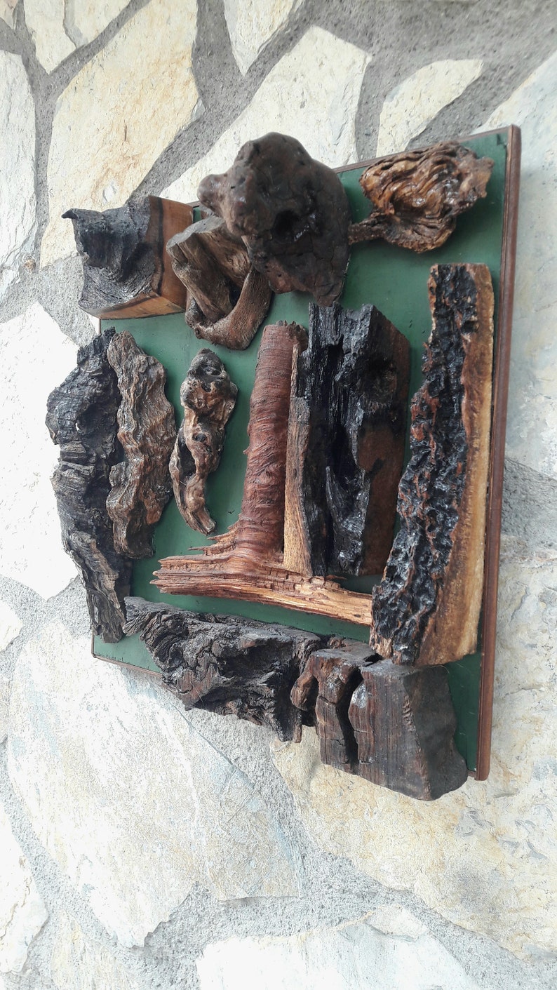 Wallboard Made of Various Old Tree Objects Rustic Wallboard - Etsy