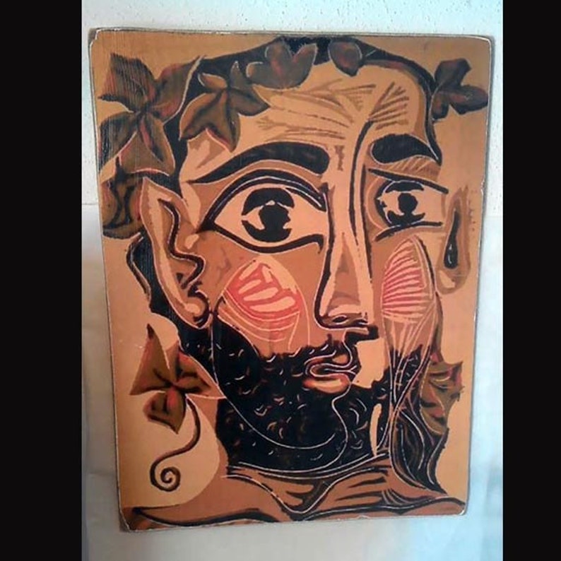 Pablo Picasso Linoleum Artwork On Wood Print Print On Wood Art Etsy