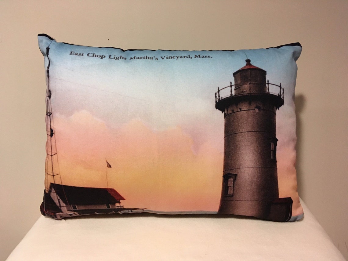 Colorful Lighthouse Pillow of East Chop Lighthouse in East Chop on ...
