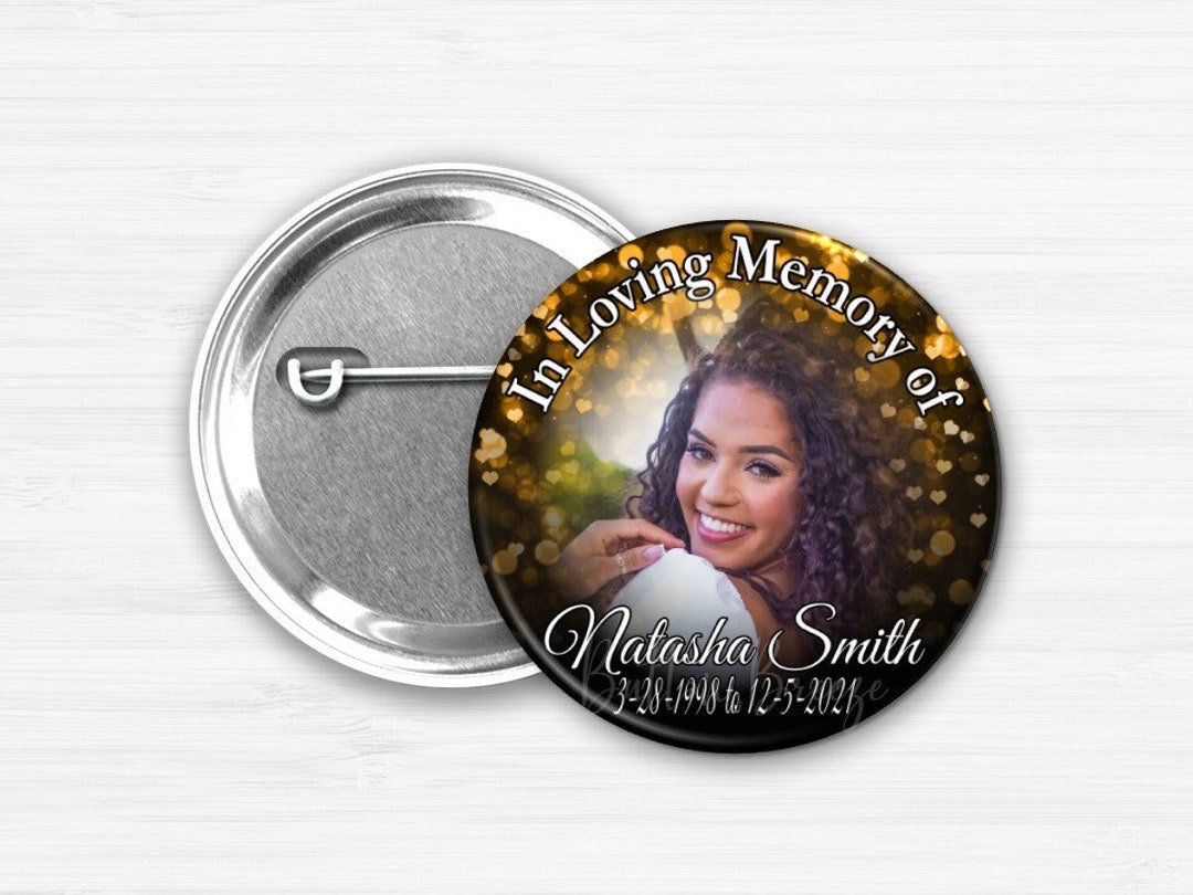 Personalized Memorial Buttons Rest in Peace Memorial Photo Tribute Pins ...